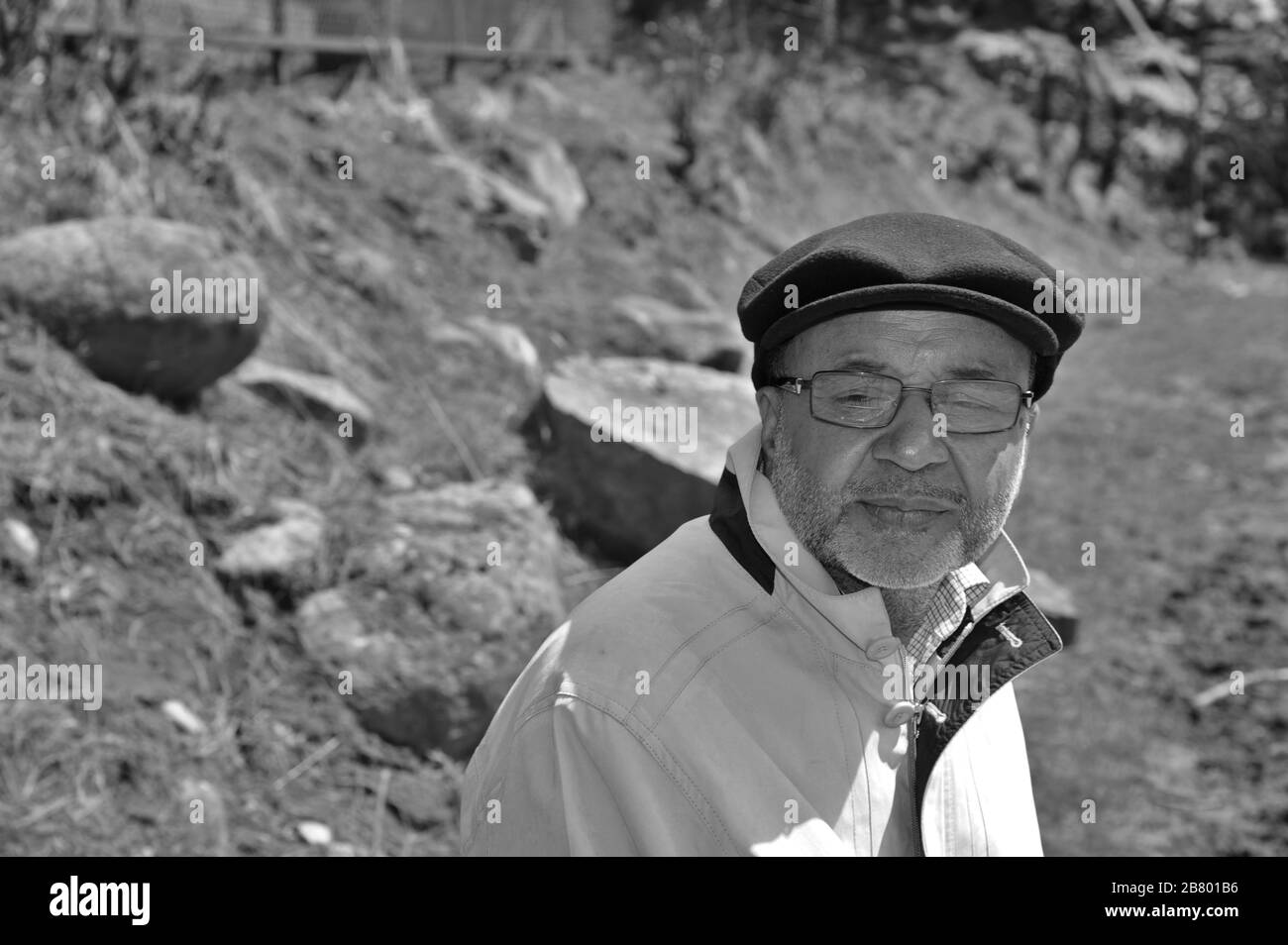 Indian man wearing cap Black and White Stock Photos & Images - Alamy