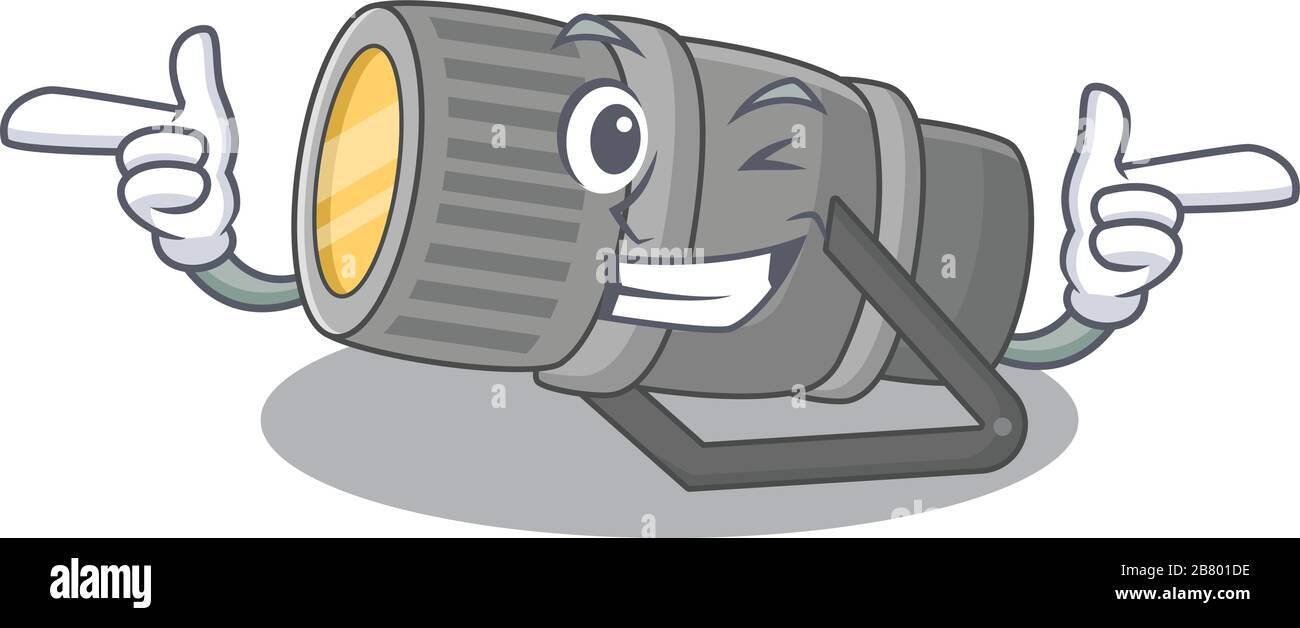 Smiley underwater flashlight cartoon design style showing wink eye ...