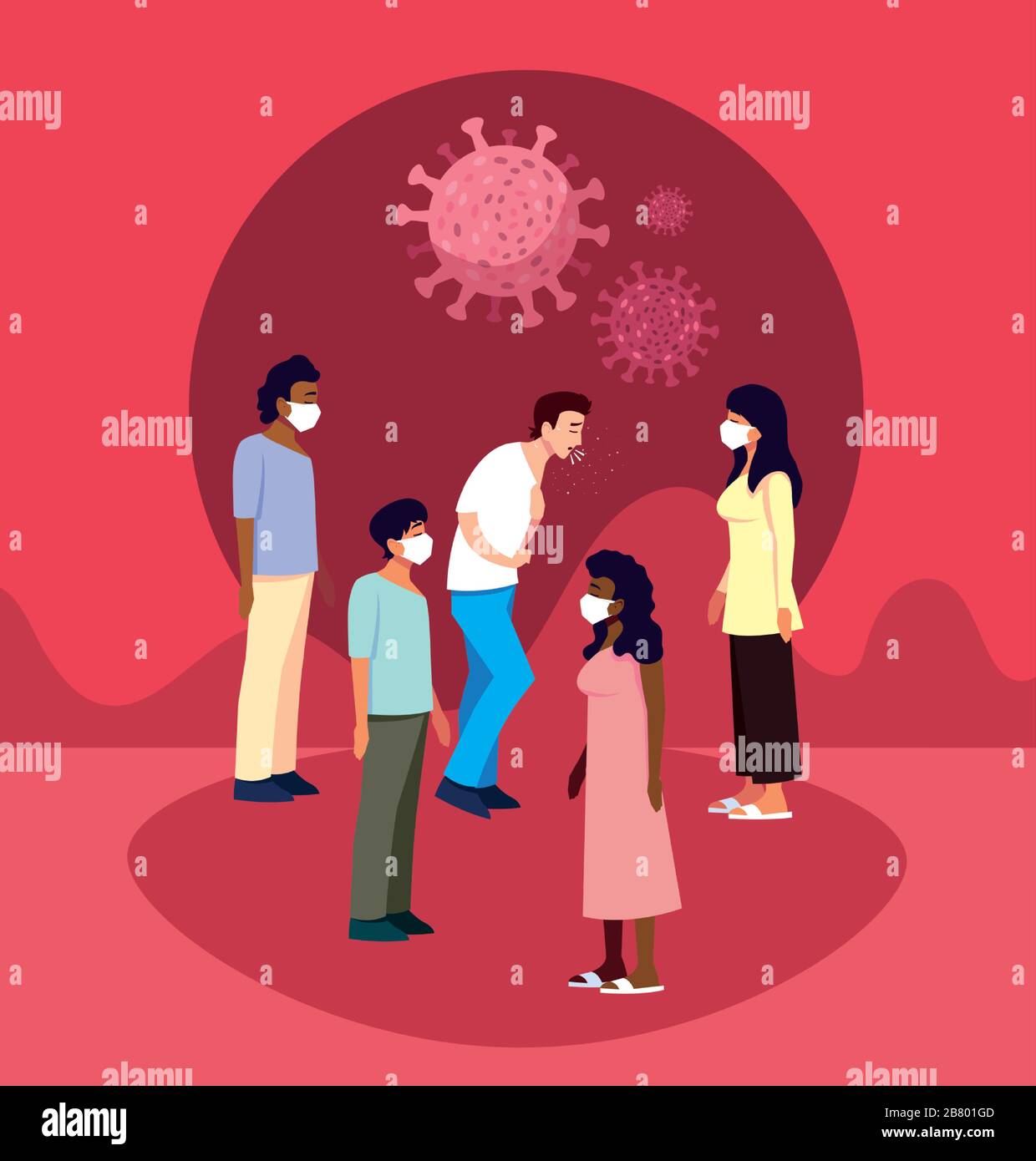 people infected with coronavirus suffer symptoms vector illustration ...