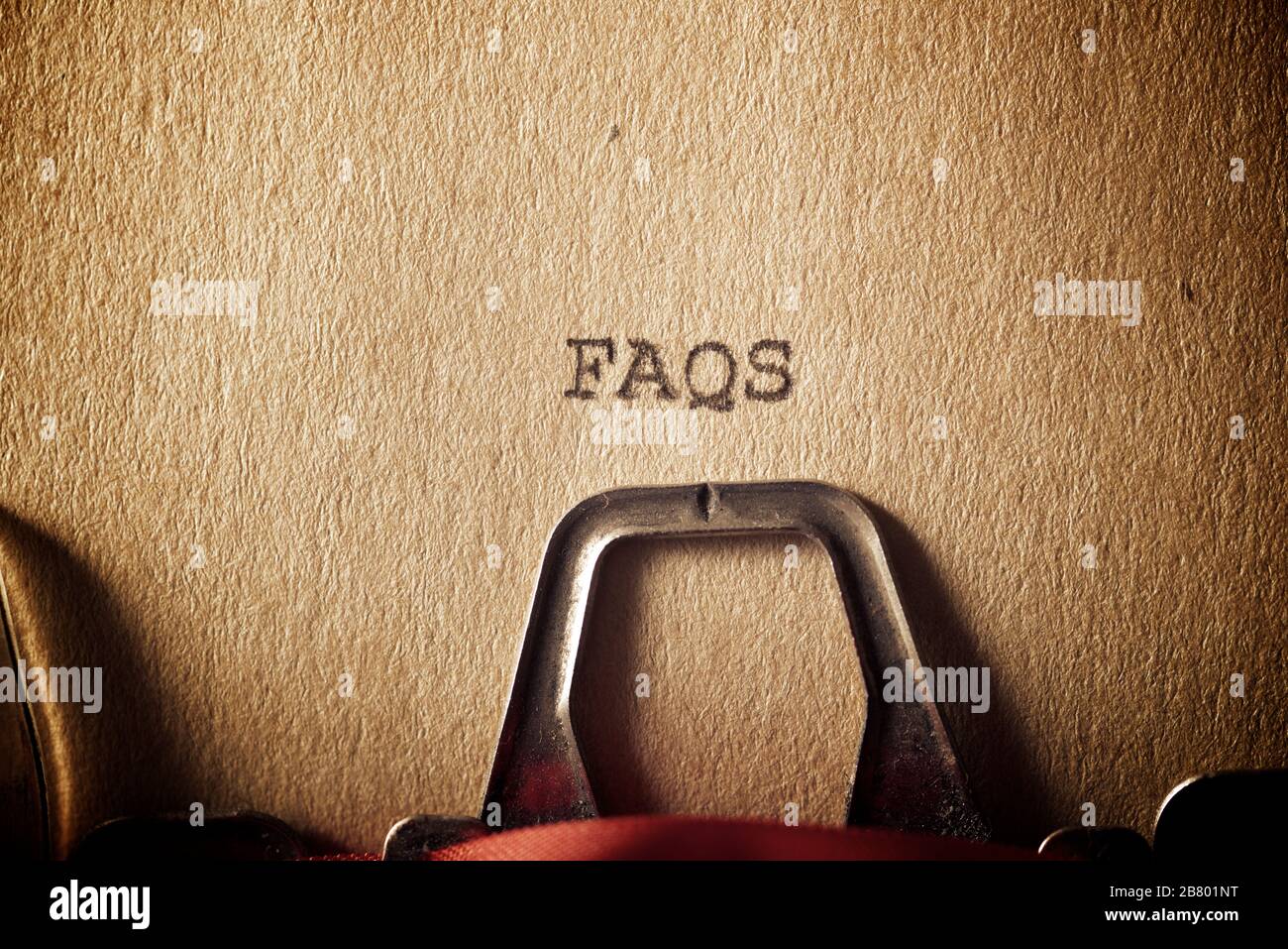 The abbreviation, FAQS, written with a typewriter Stock Photo - Alamy