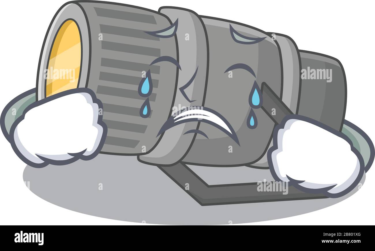 A Crying underwater flashlight cartoon mascot design style Stock Vector ...