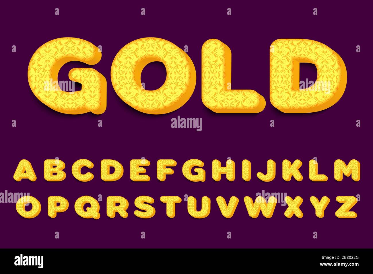 Luxury 3D gold Alphabet Letters.Typography . Vector Stock Vector Image ...