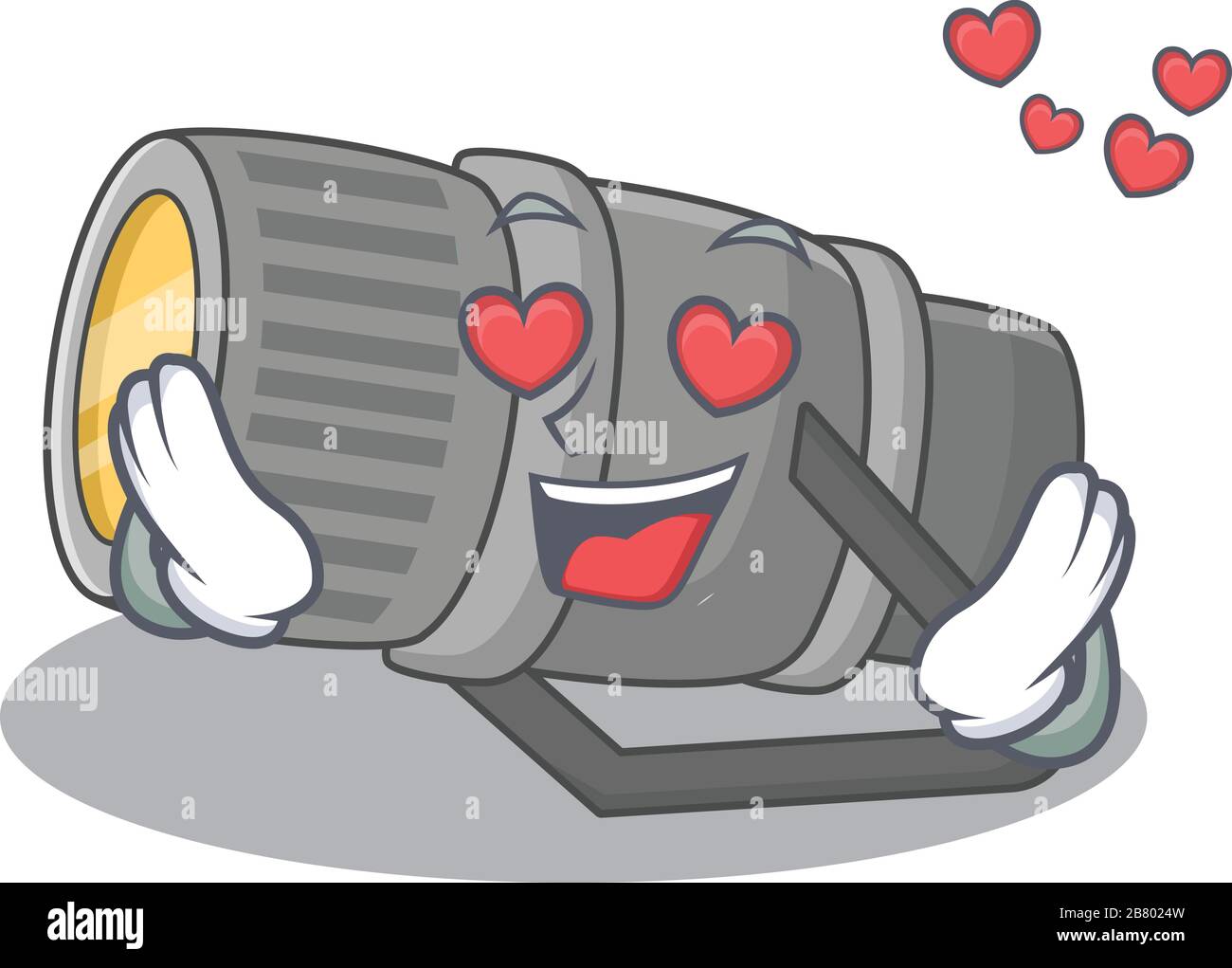 cute underwater flashlight cartoon character showing a falling in love ...