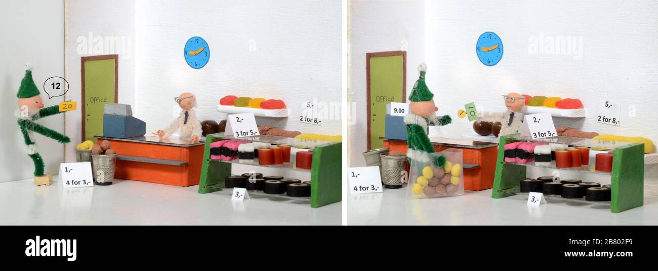 Split screen model setup situation that illustrates how a customer buys ...