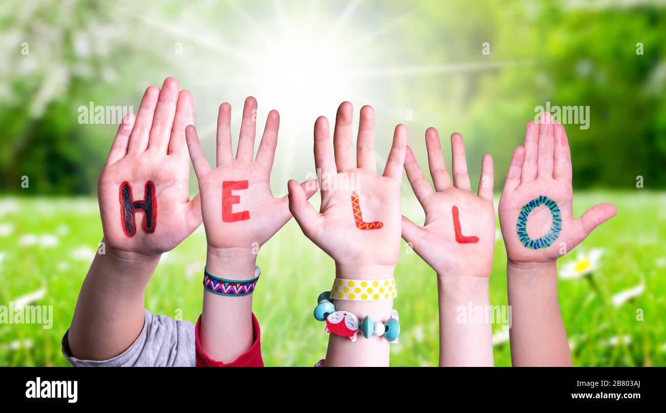 Hello children hi-res stock photography and images - Alamy