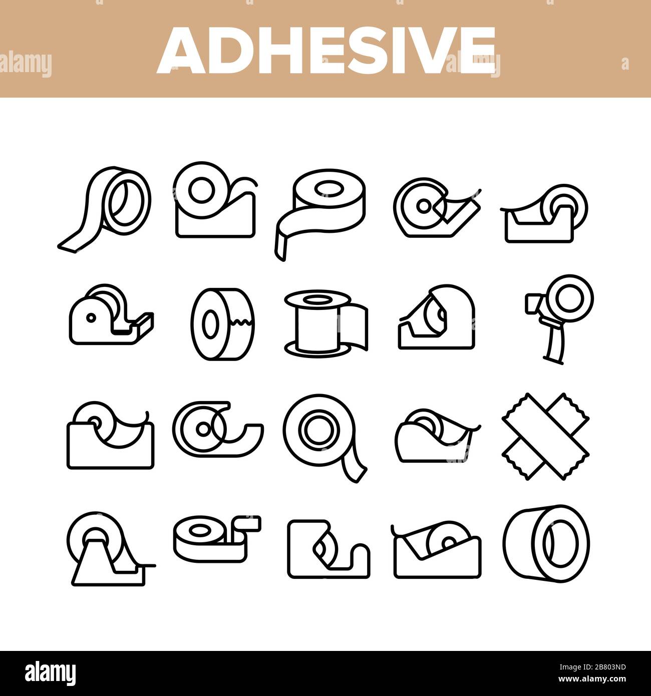 Adhesive Tape Scotch Collection Icons Set Vector Stock Vector Image ...