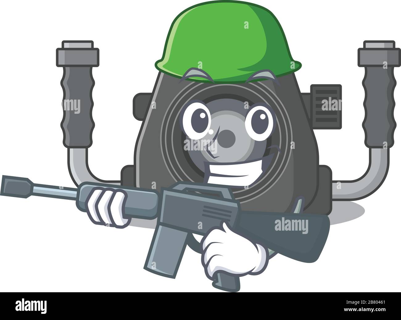 A picture of underwater camera as an Army with machine gun Stock Vector ...