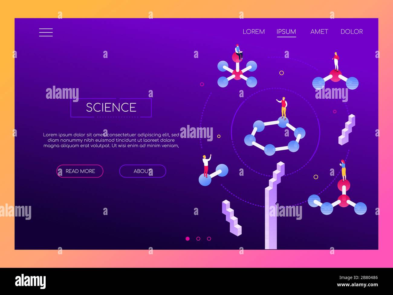 Science and research - modern isometric vector web banner Stock Vector ...