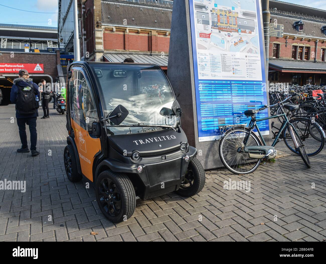 Amsterdam, Holland - Oct 7, 2018. Electric car for rent in downtown ...