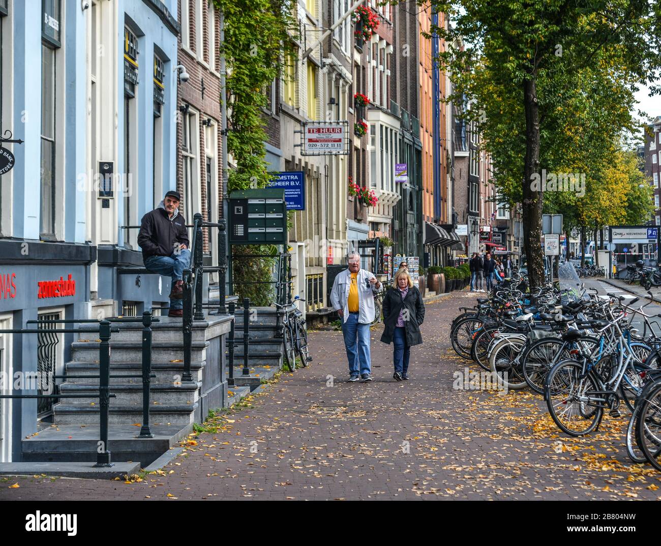 Amsterdam, Holland - Oct 7, 2018. Cityscape of Amsterdam with famous ...