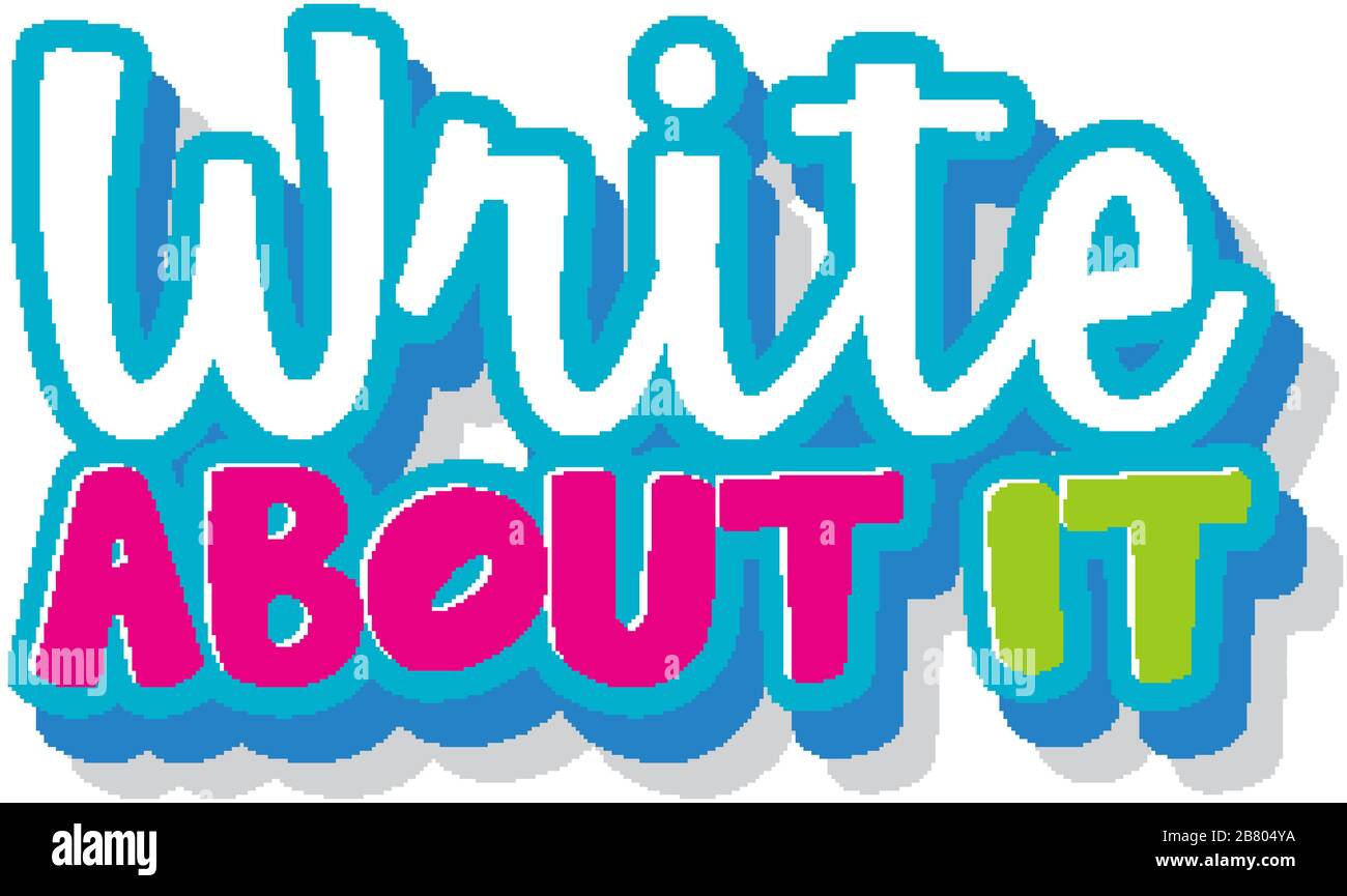Font design for word write about it on white background illustration ...