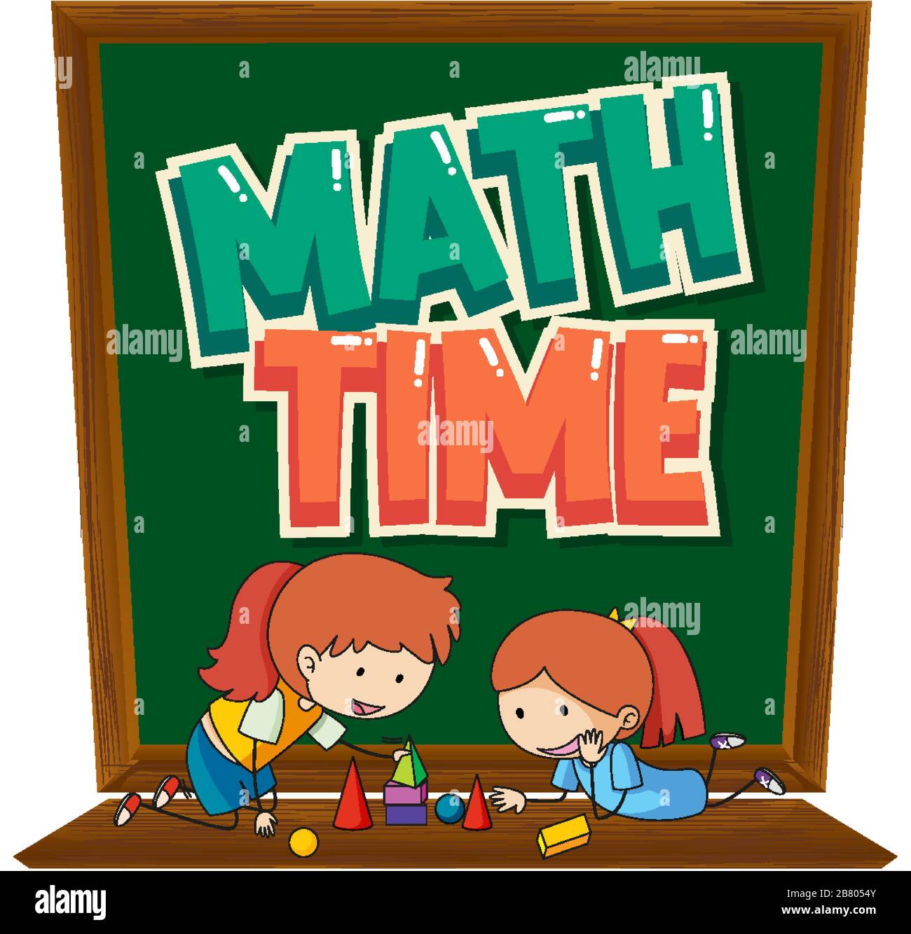 Background design with two kids learning math illustration Stock Vector ...