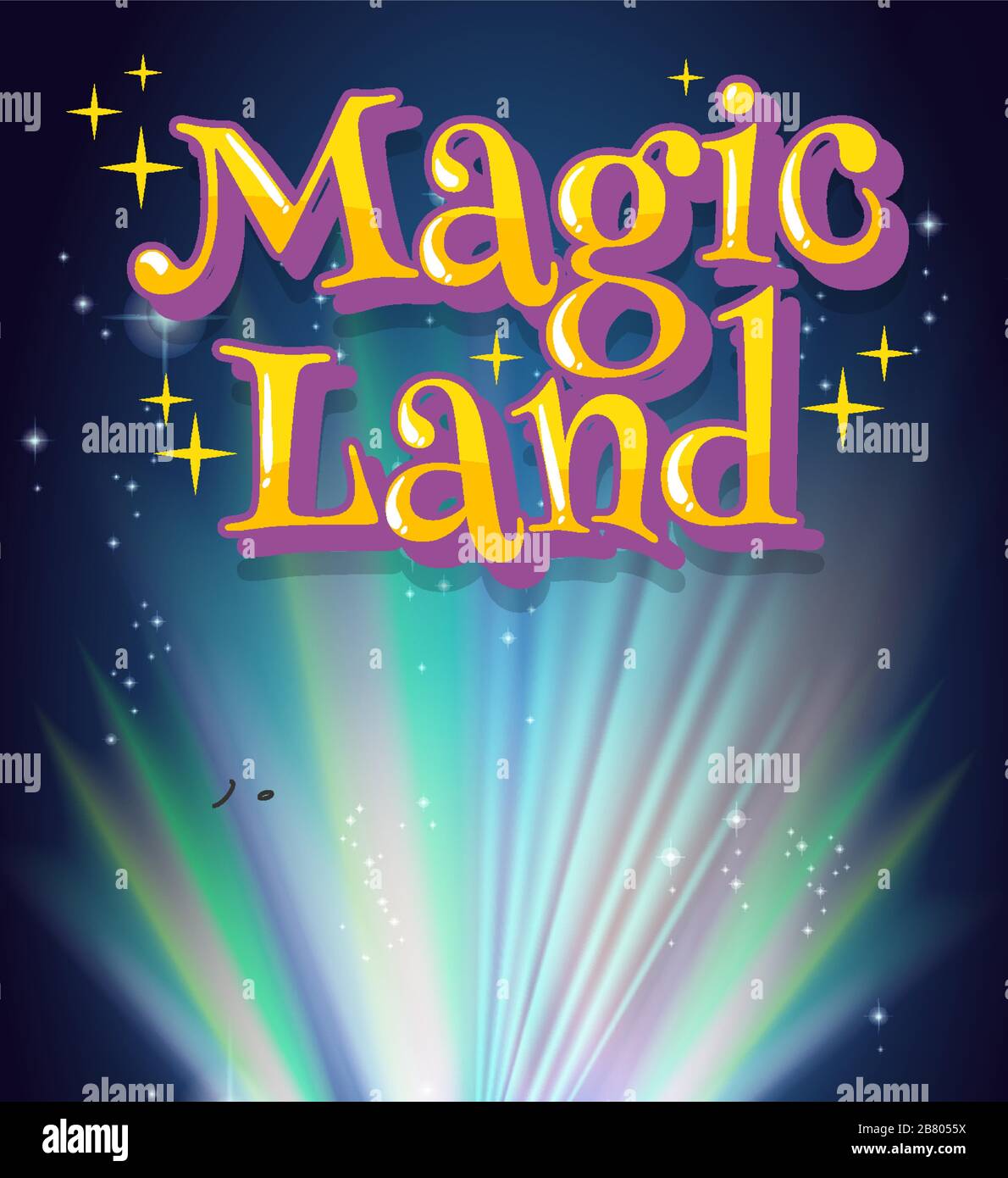 Poster design with word magic land and bright light in background ...