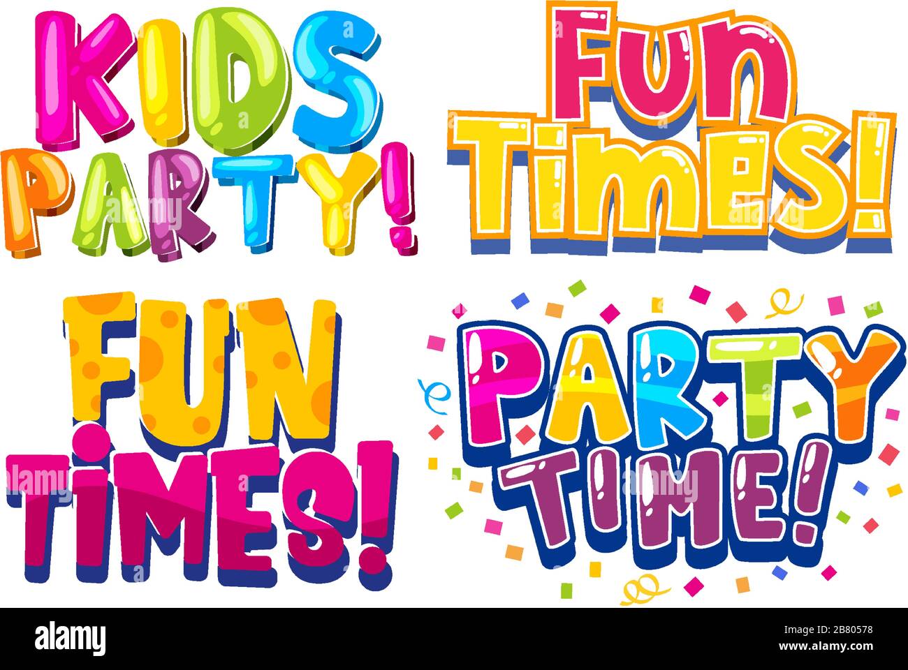 Font design for words related to party illustration Stock Vector Image ...