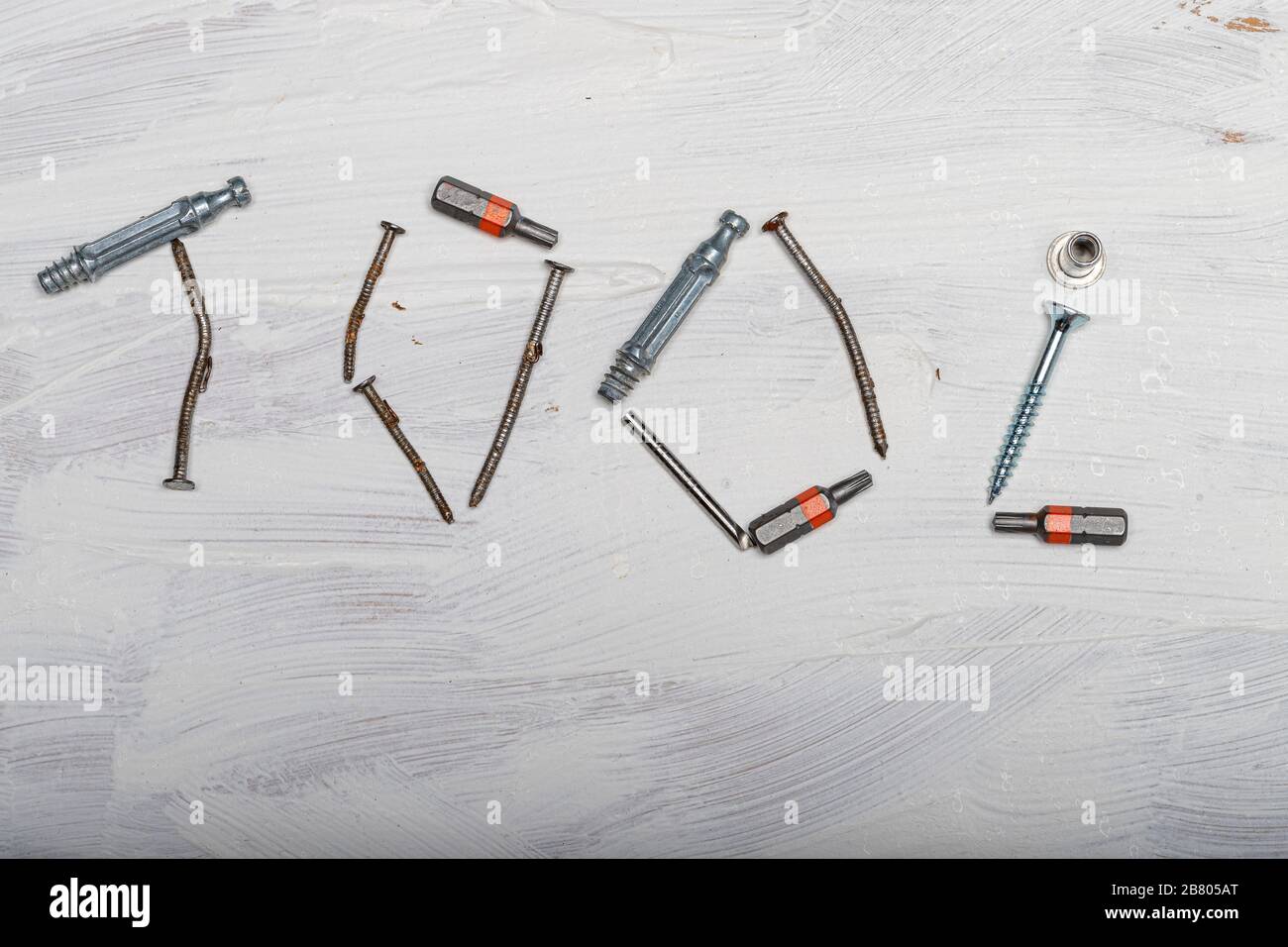 Set of tools with negative space and background for advertising Stock ...