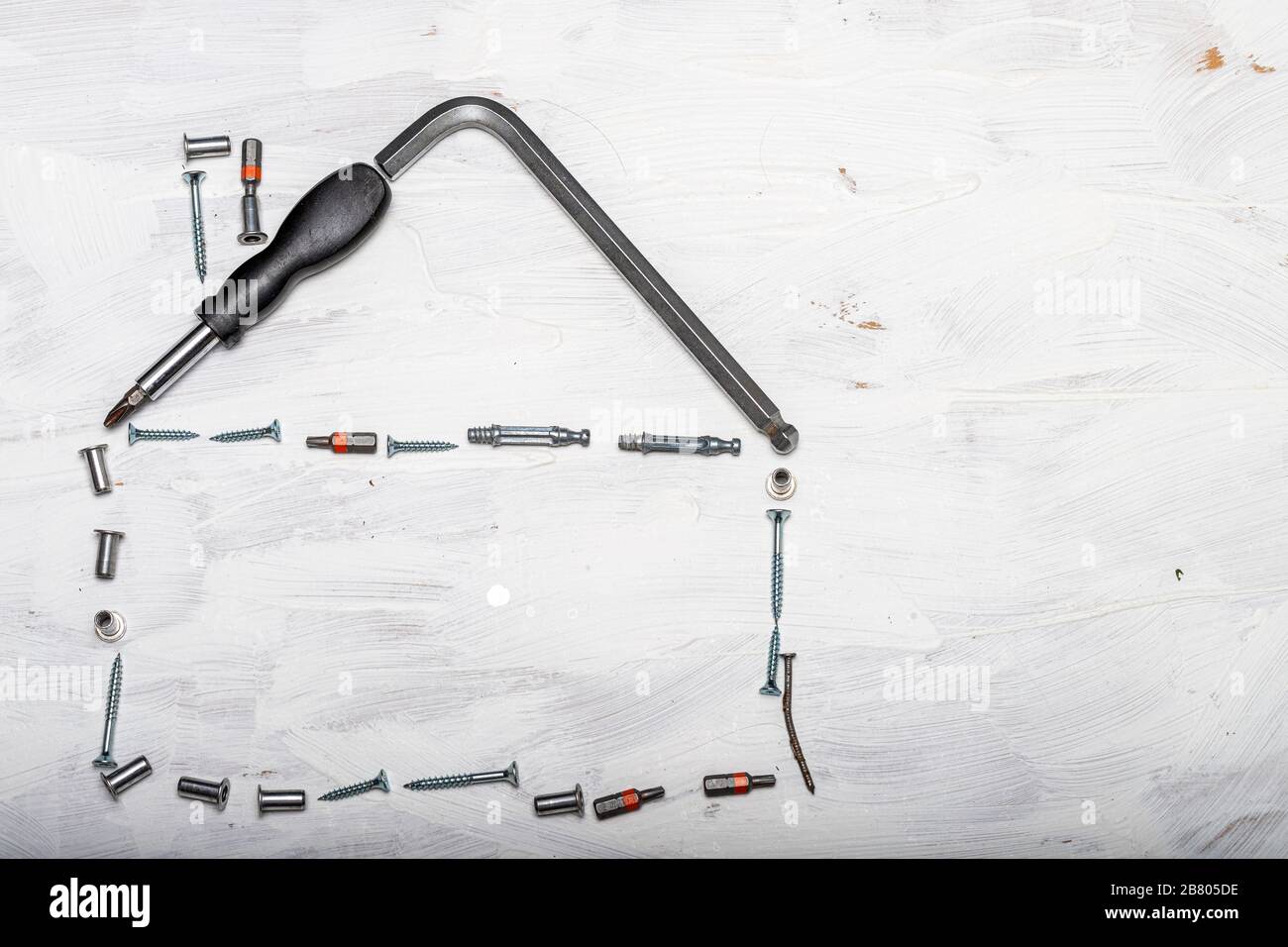 Set of tools with negative space and background for advertising Stock ...