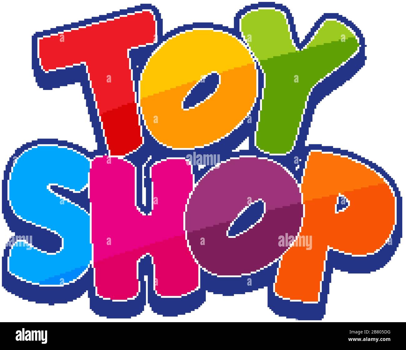 Font design for word toy shop on white background illustration Stock ...