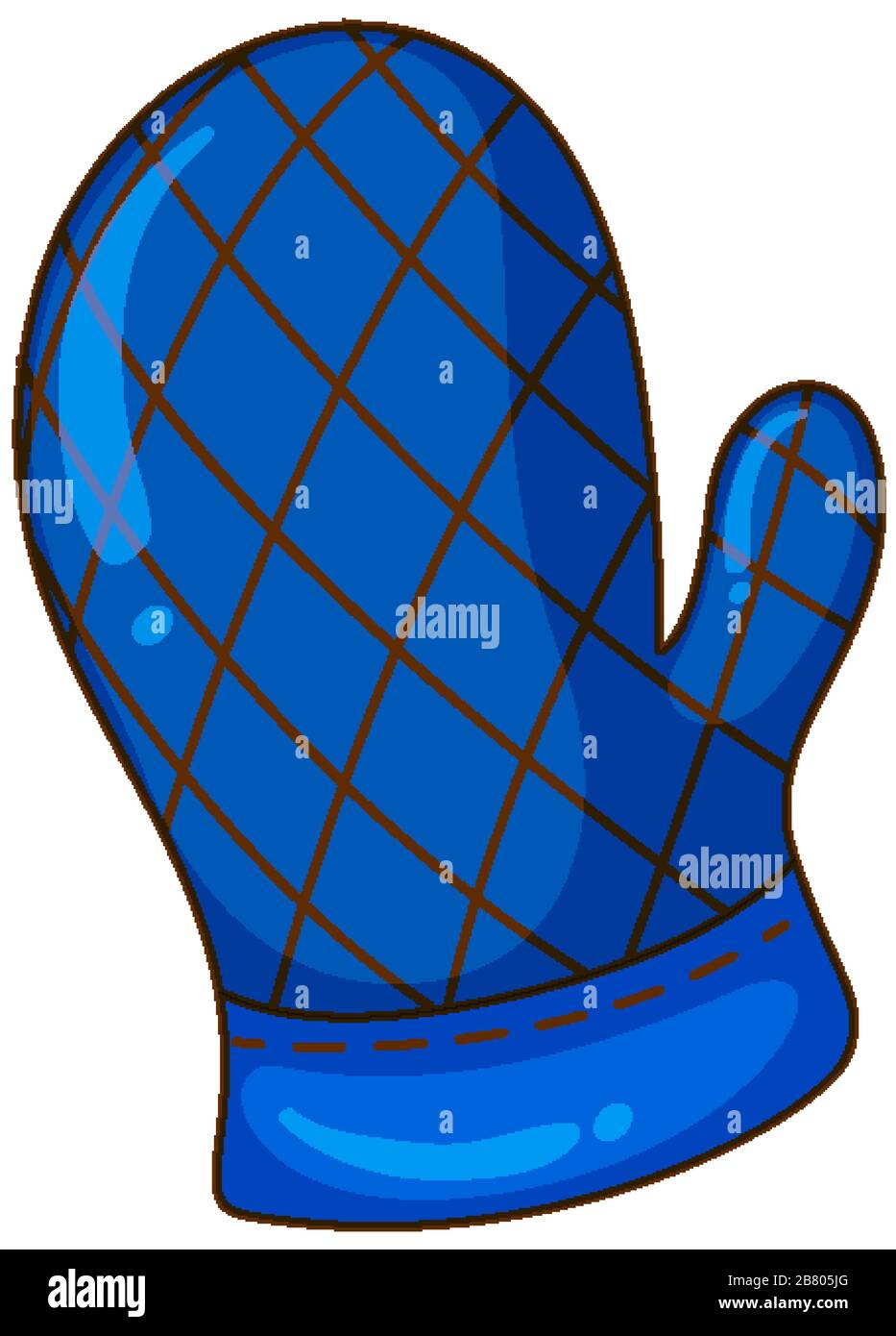 One blue mitten on white background illustration Stock Vector Image ...