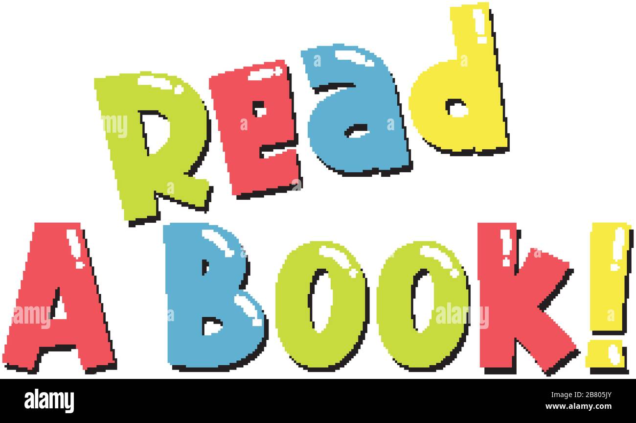 Font design for word read a book on white background illustration Stock ...