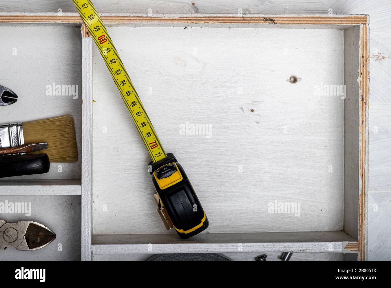 Set of tools with negative space and background for advertising Stock ...