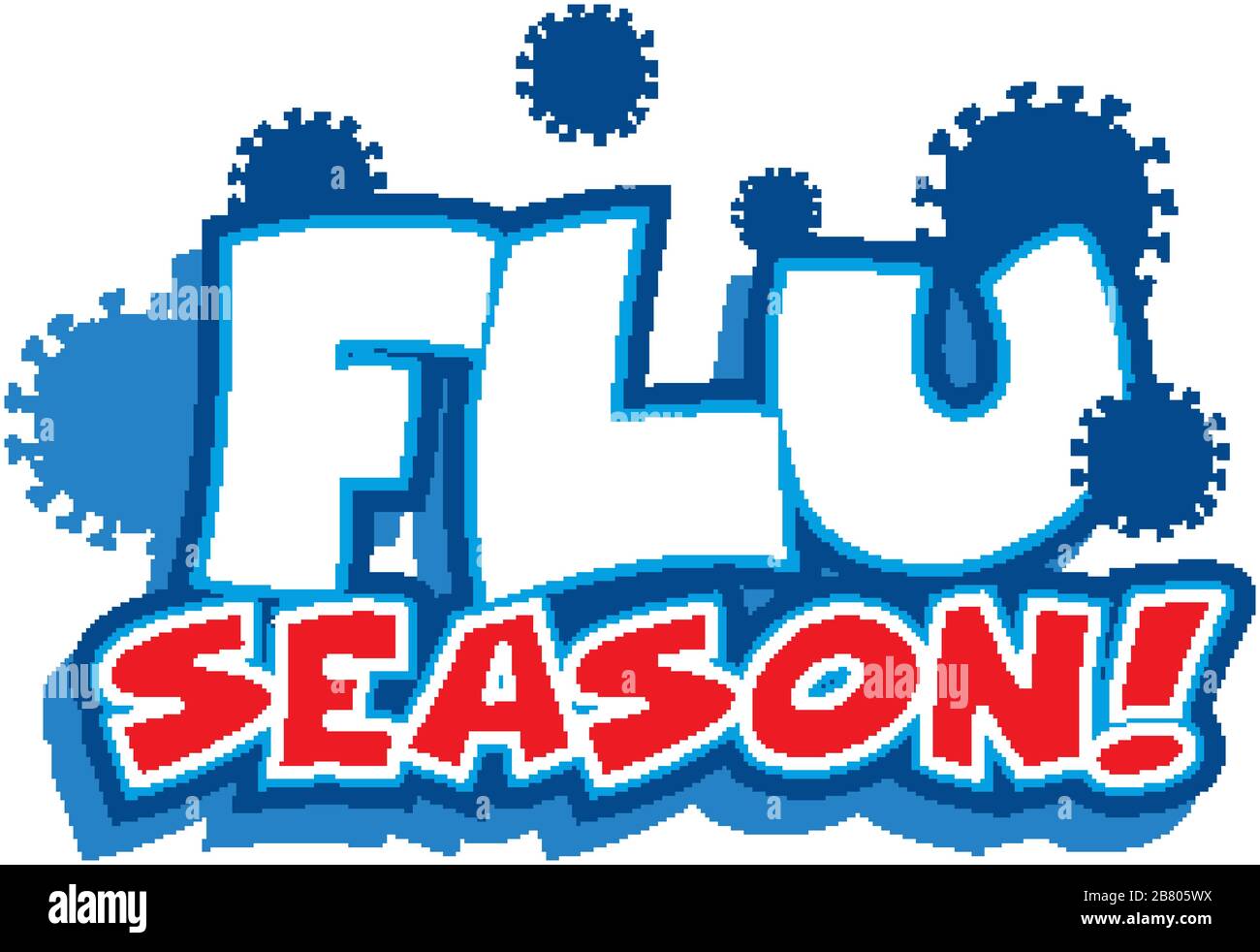 Font design for word flu season on white background illustration Stock ...