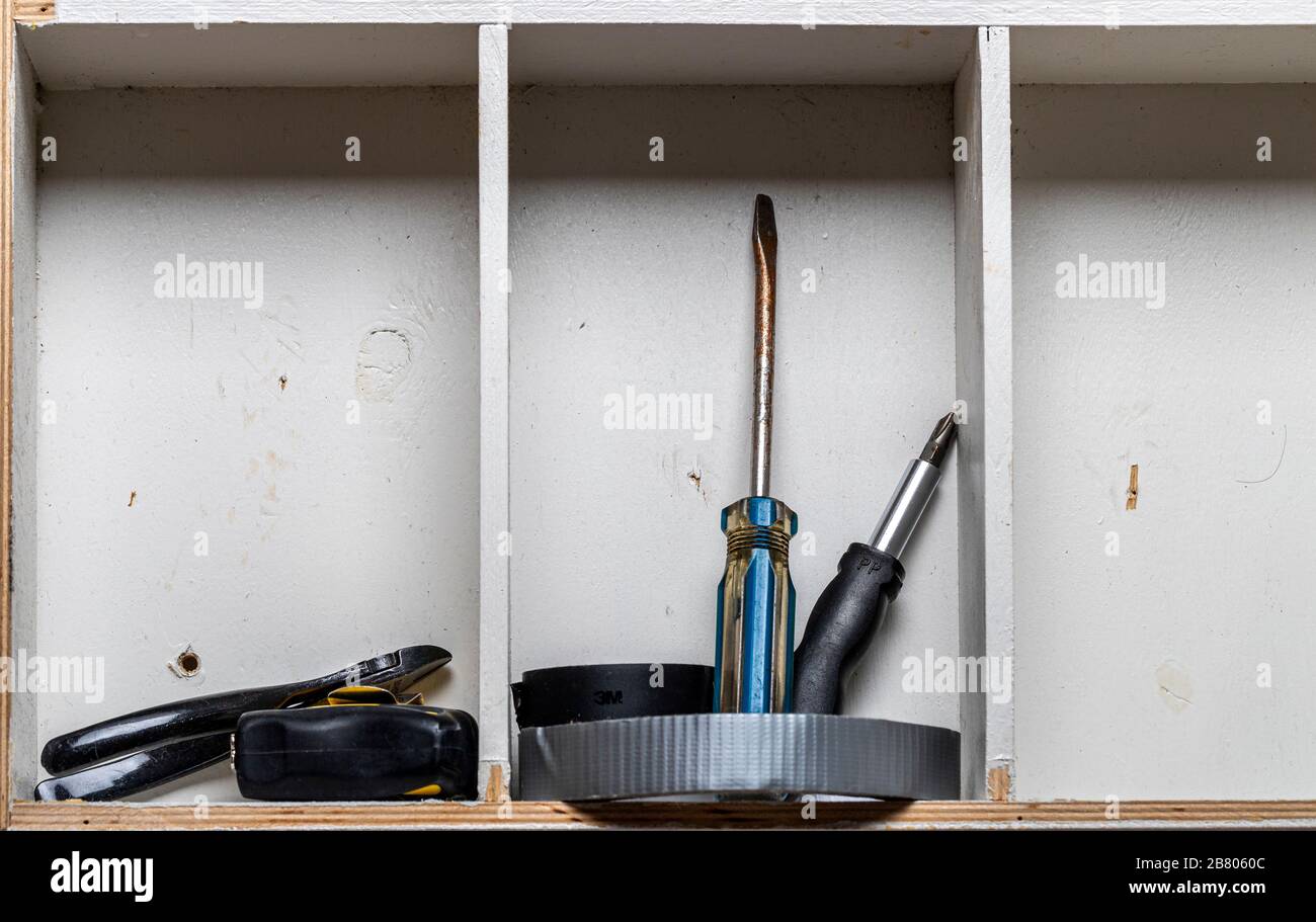 Set of tools with negative space and background for advertising Stock ...