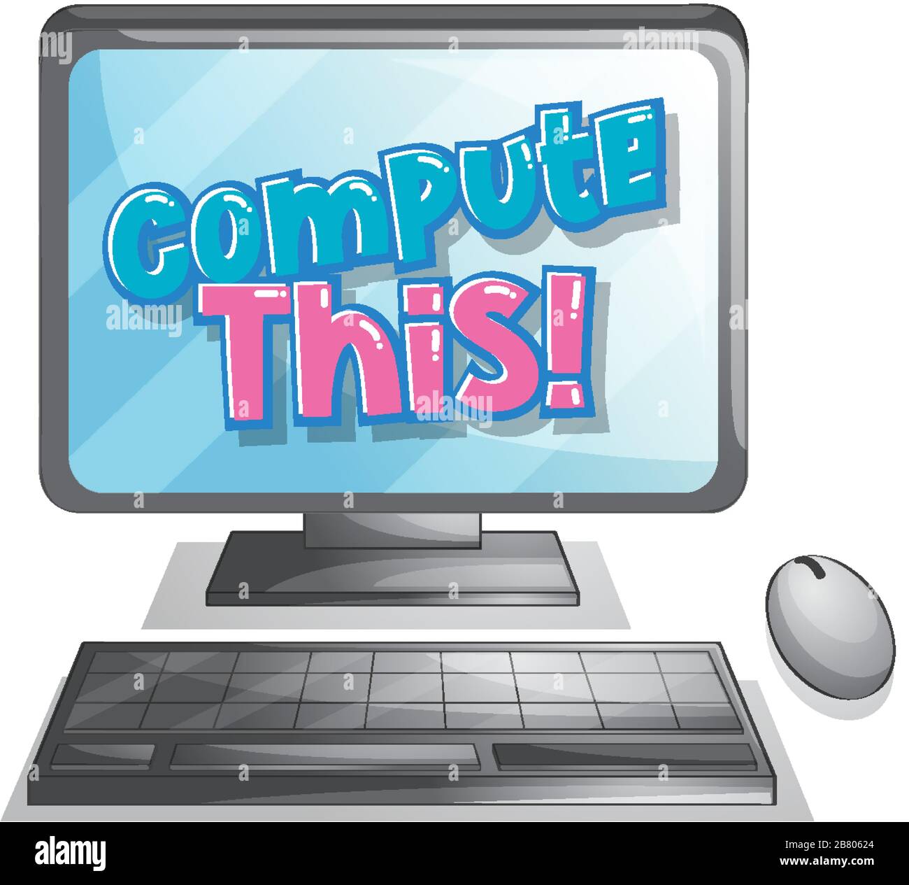 Font design for word compute this on computer screen illustration Stock ...