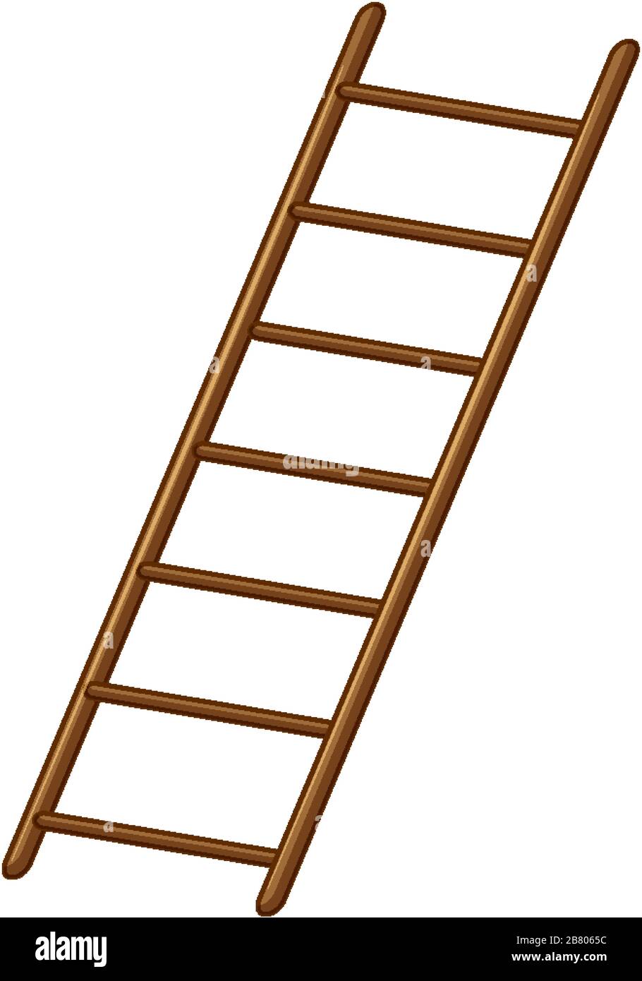 Wooden ladder on white background illustration Stock Vector Image & Art ...