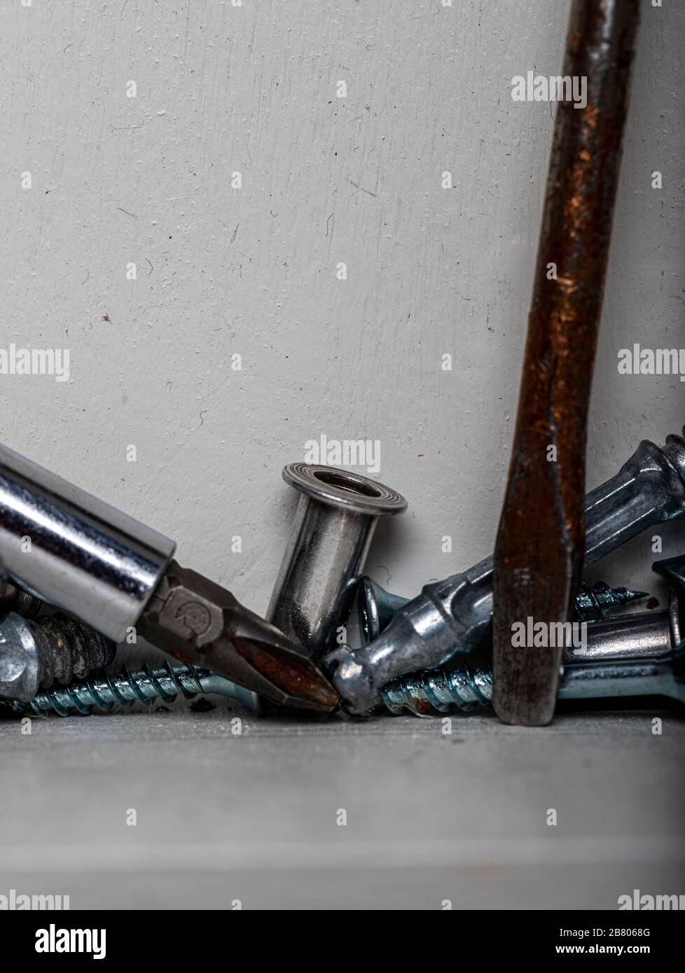 Set of tools with negative space and background for advertising Stock ...
