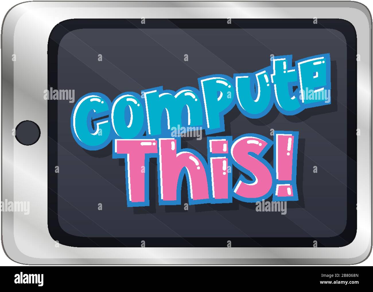 Font design for word compute this on computer screen illustration Stock ...