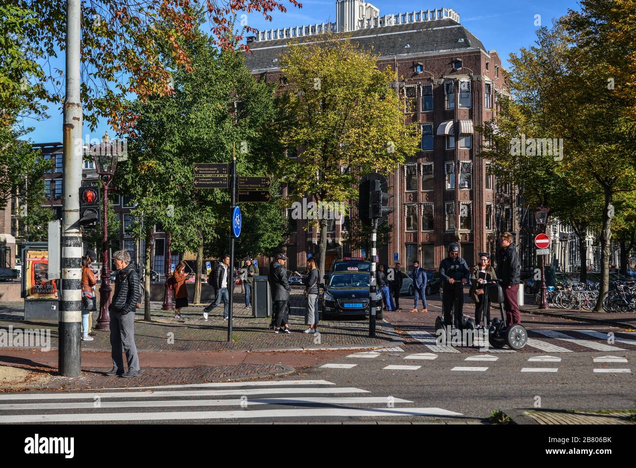 Amsterdam, Holland - Oct 7, 2018. Cityscape of Amsterdam with famous ...
