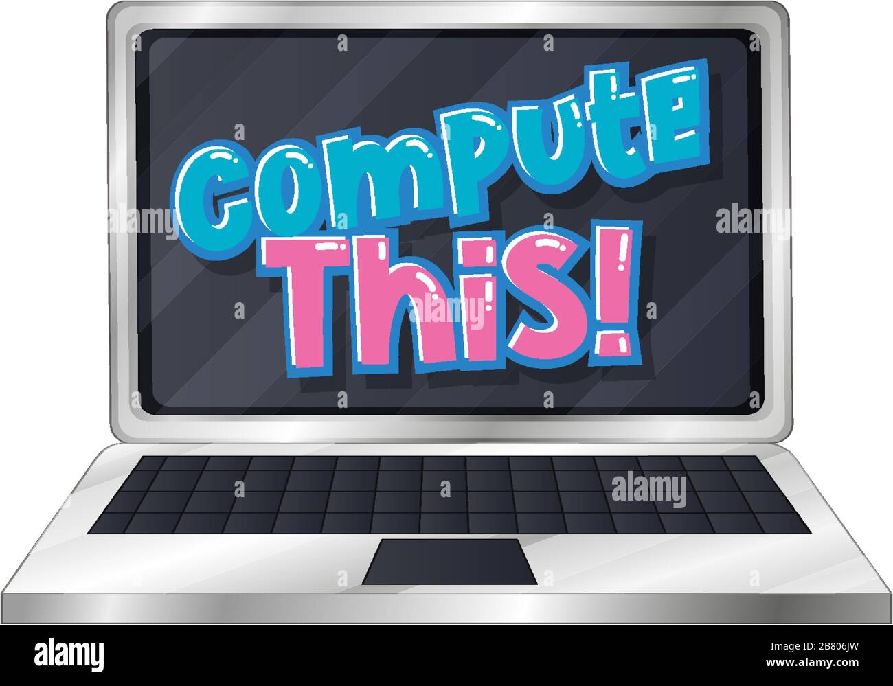 Font design for word compute this on computer screen illustration Stock ...