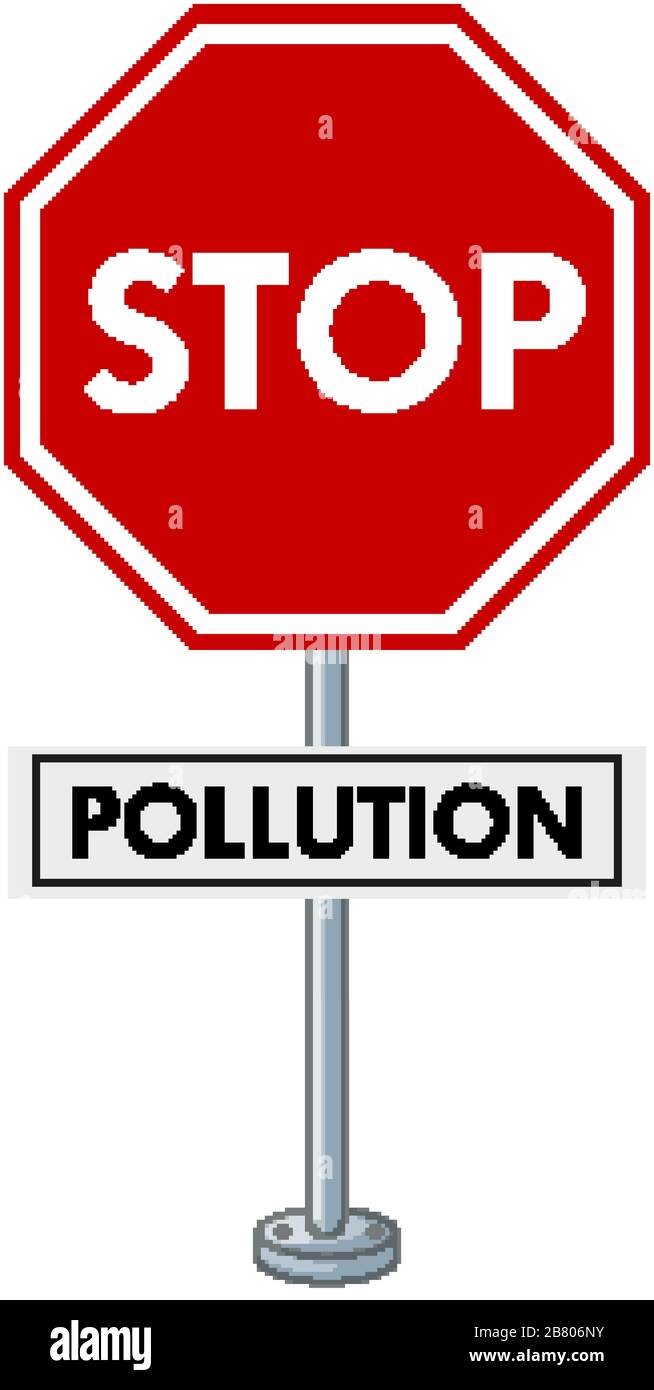 Poster design with stop pollution illustration Stock Vector Image & Art ...