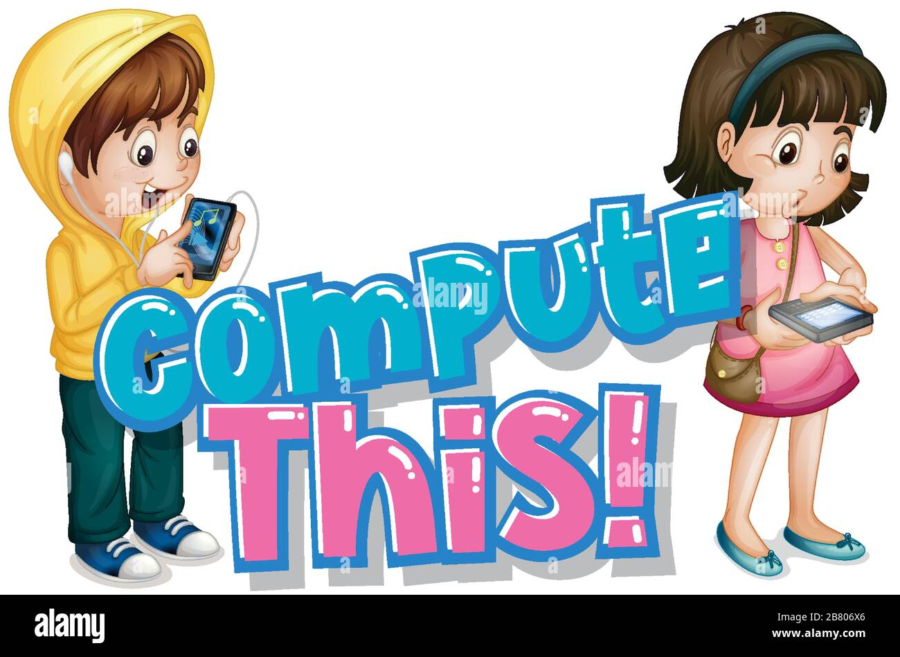 Small kids using computers Cut Out Stock Images & Pictures - Alamy