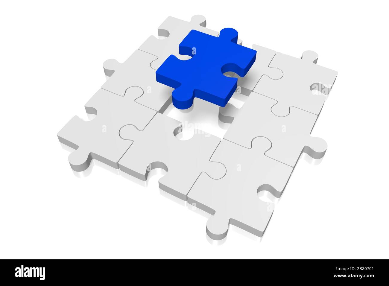 3D jigsaw puzzle illustration Stock Photo - Alamy