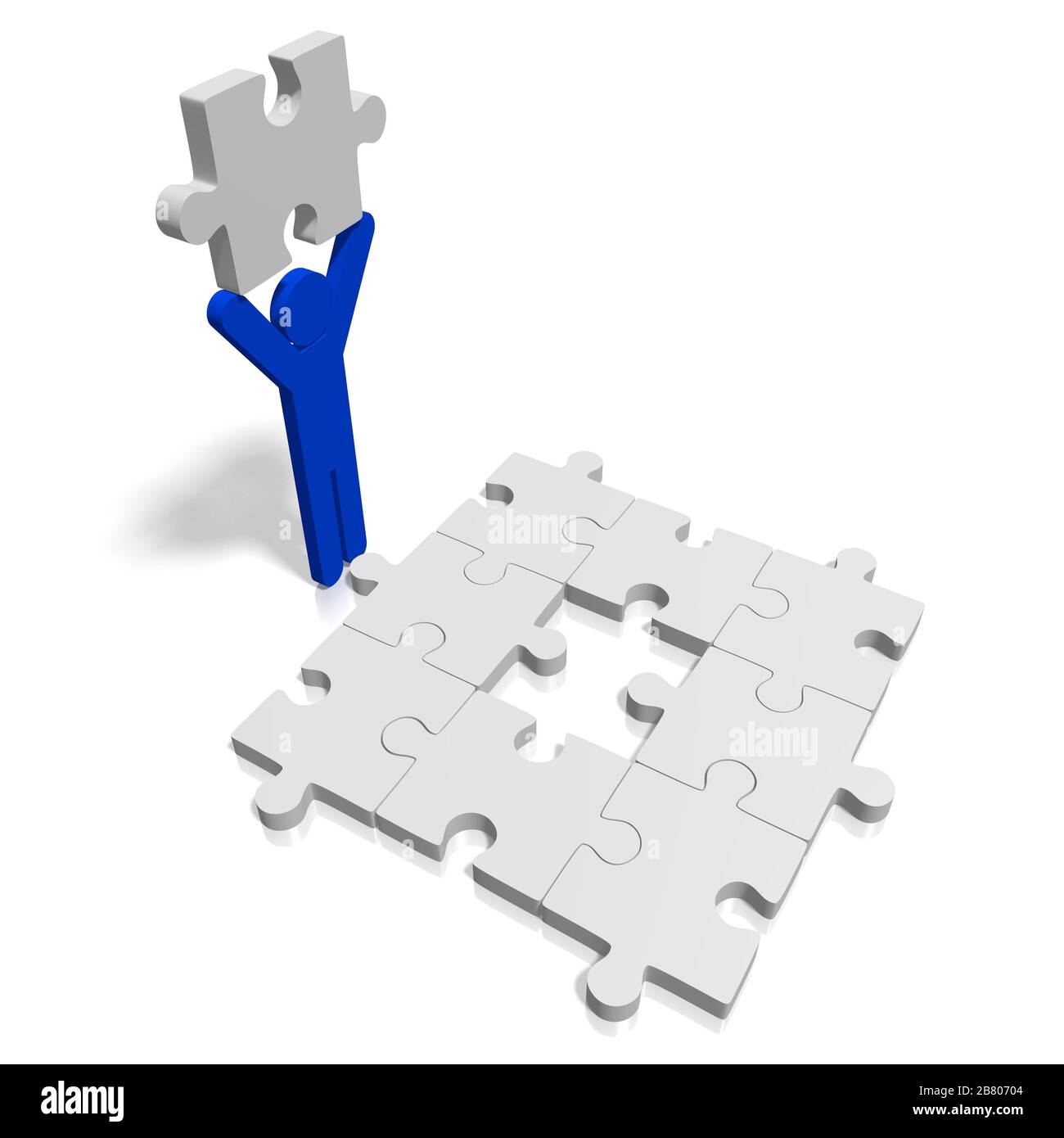3D jigsaw puzzle illustration Stock Photo - Alamy