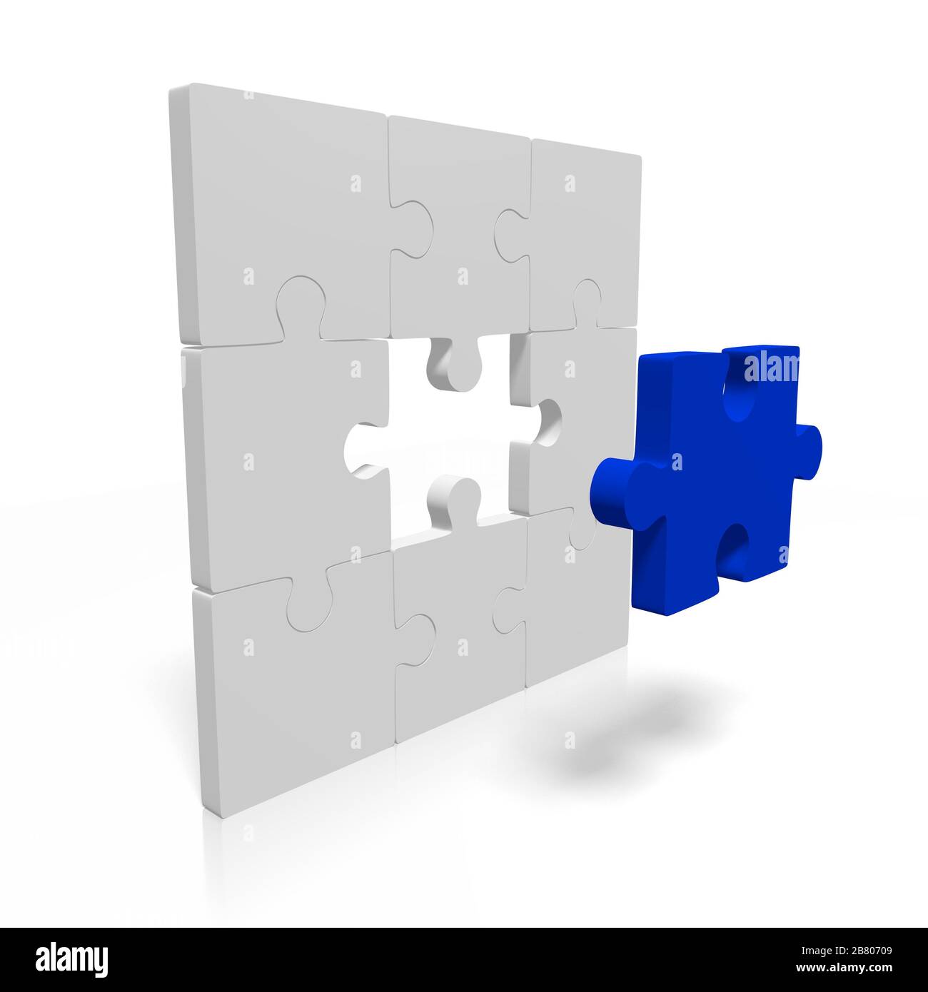 3D jigsaw puzzle illustration Stock Photo - Alamy