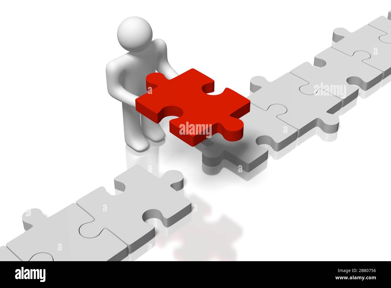 3D jigsaw puzzle illustration Stock Photo - Alamy