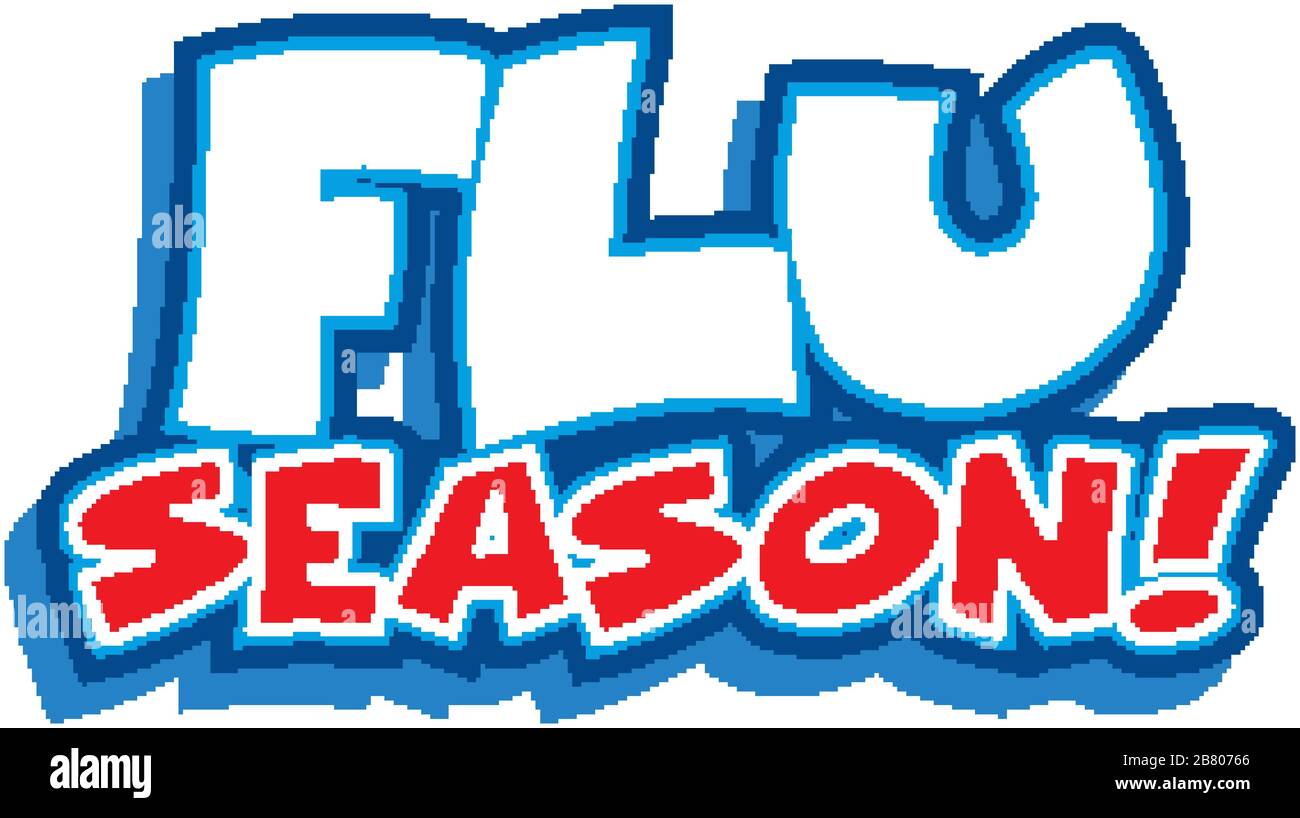 Font design for word flu season on white background illustration Stock ...