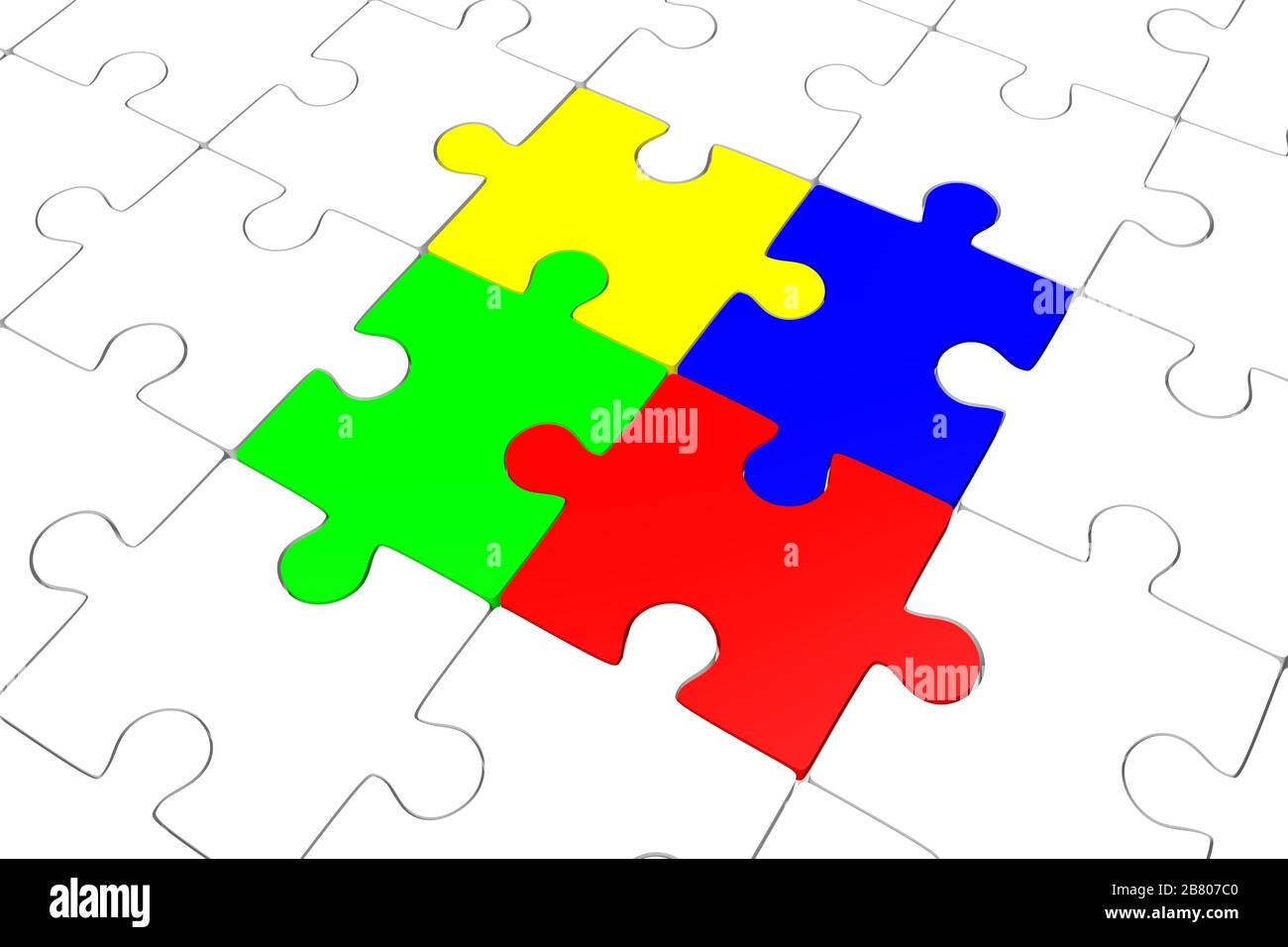 3D puzzle team concept Stock Photo - Alamy
