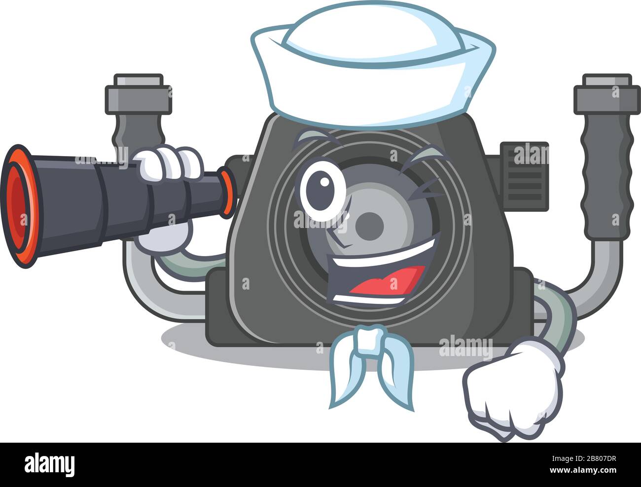 Underwater camera in Sailor cartoon character design with binocular ...