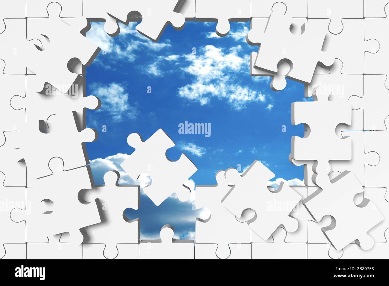 3D jigsaw puzzle illustration Stock Photo - Alamy
