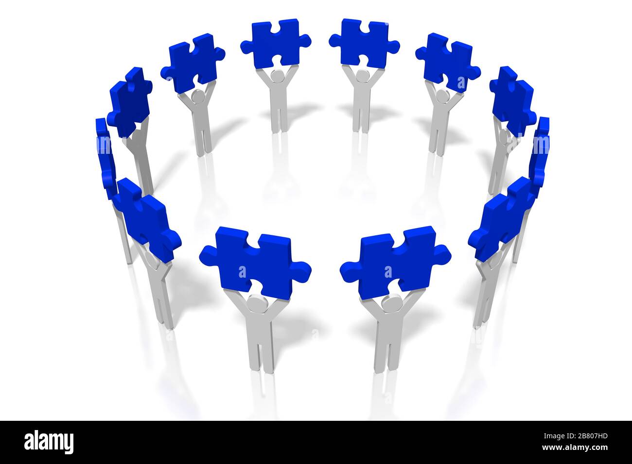 3D jigsaw puzzle illustration Stock Photo - Alamy