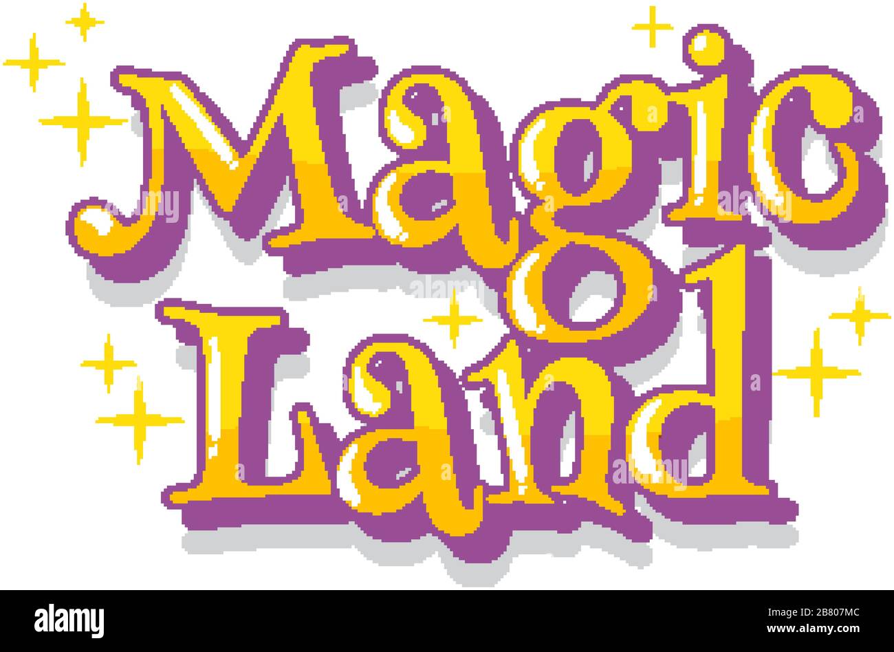 Font design for word magic land in yellow illustration Stock Vector ...
