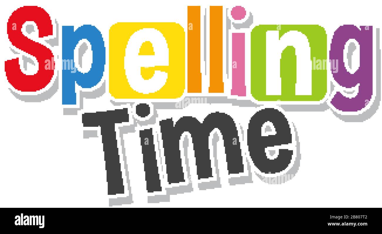 Font design for word spelling time in different colors illustration ...