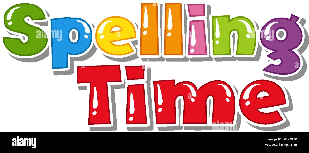 Font design for word spelling time on white background illustration ...