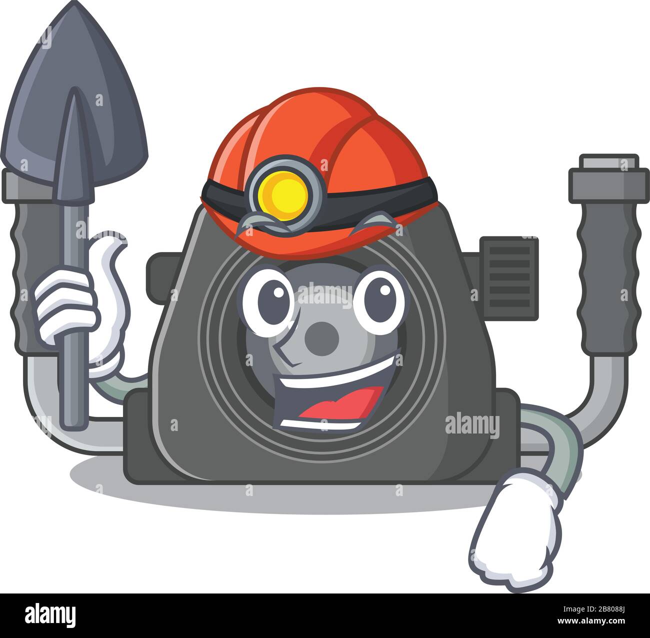 Cool miner worker of underwater camera cartoon character design Stock ...
