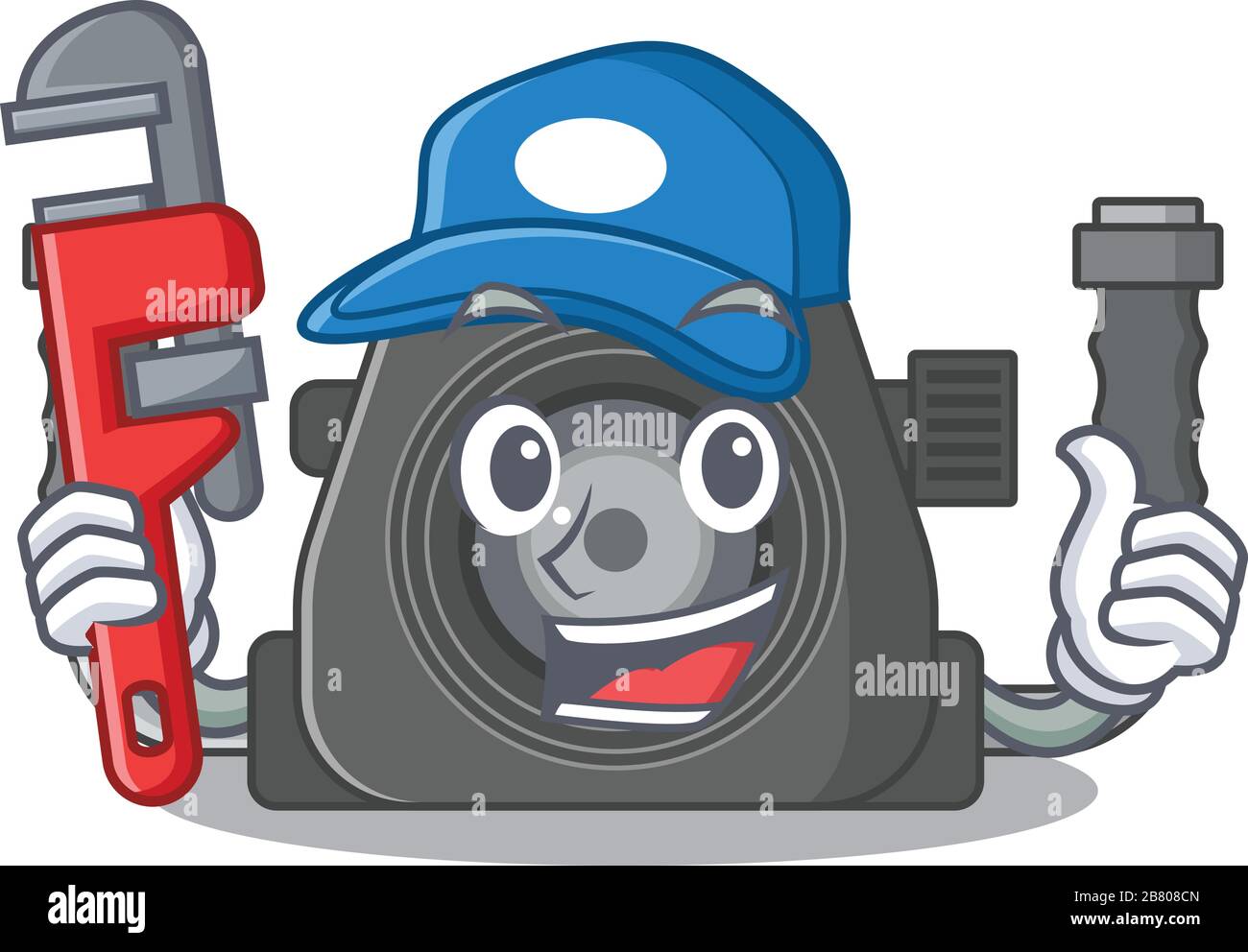 Smart Plumber underwater camera on cartoon character design Stock ...