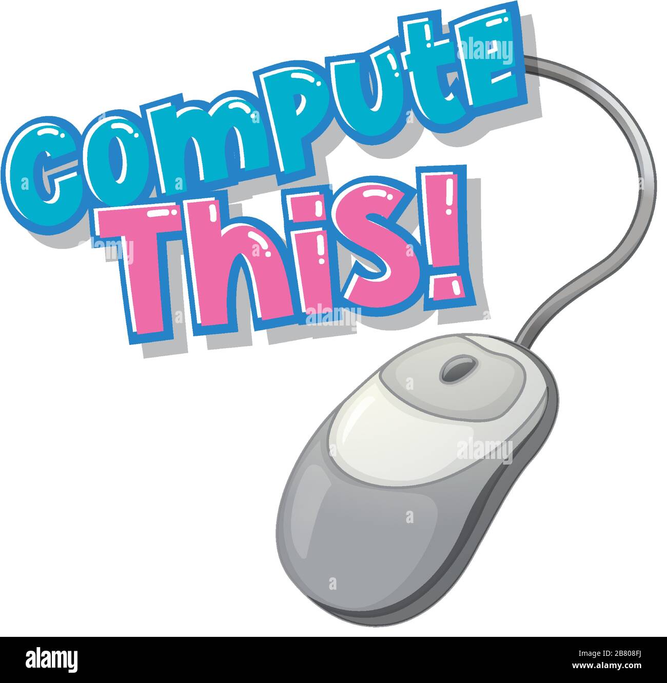 Font design for word compute this with mouse on white background ...