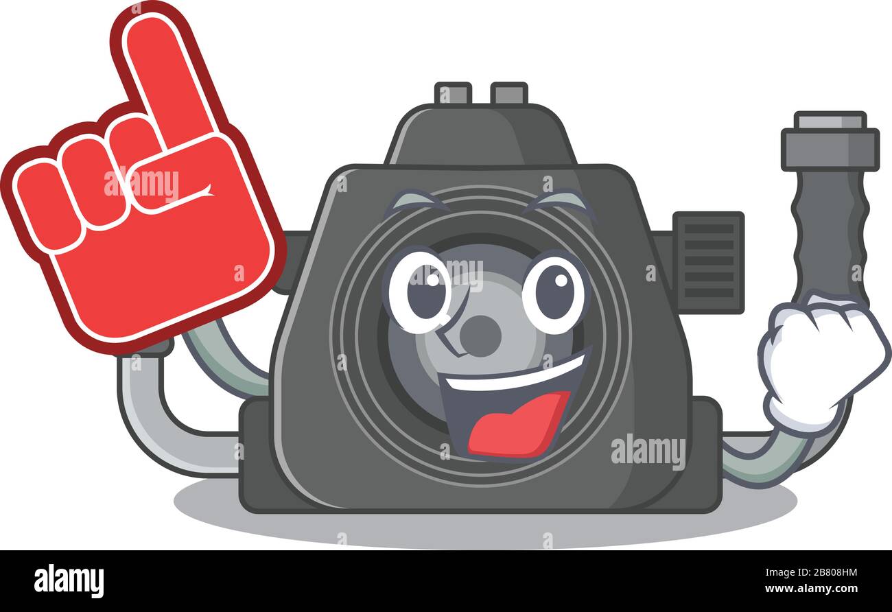 Underwater camera mascot cartoon style with Foam finger Stock Vector ...